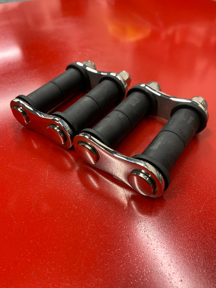 2 1/4 polished stainless shackles – Carrillo customs speed and coachworks